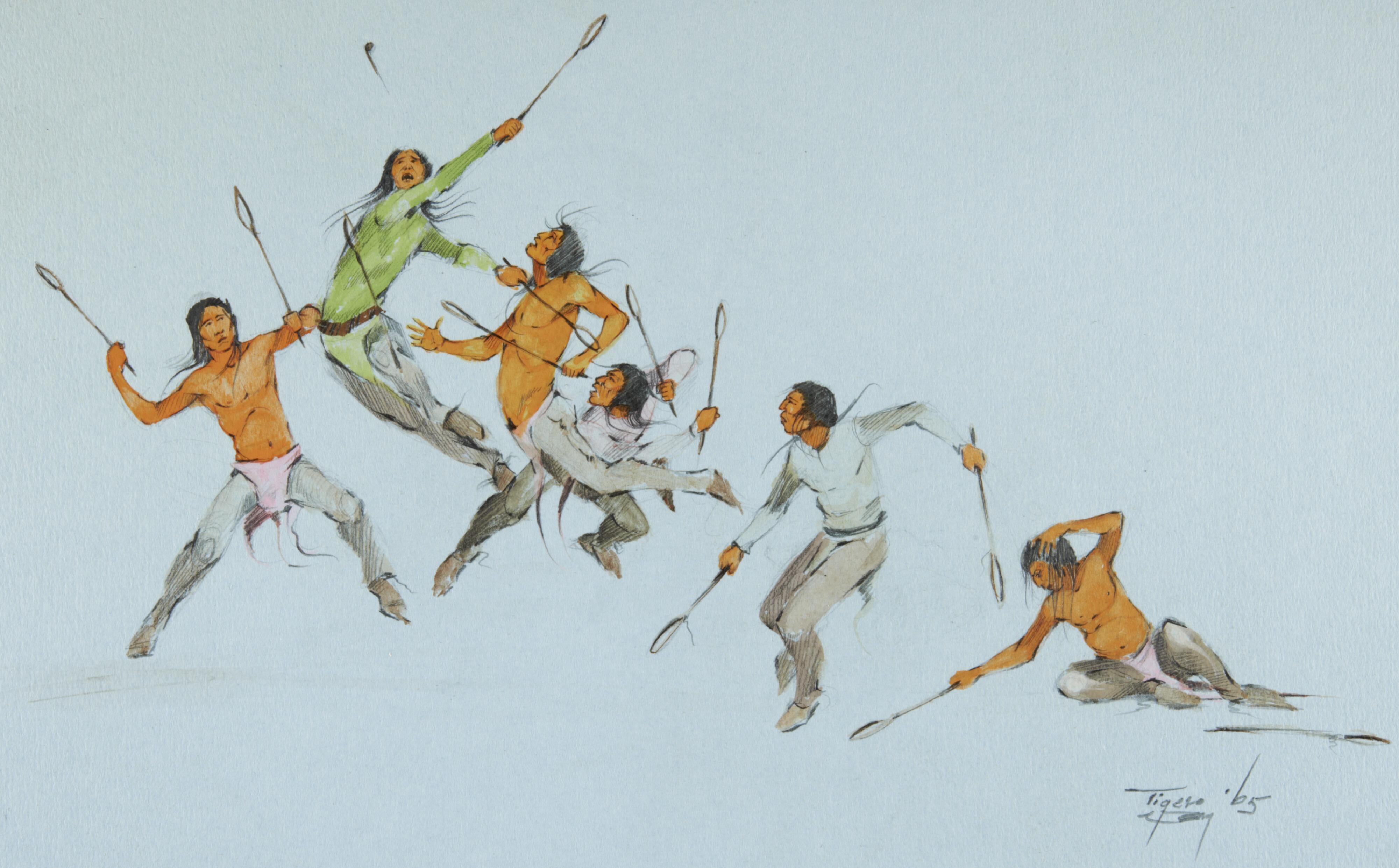 Stickball Game Jerome Tiger Gilcrease Museum stickball-game-jerome-tiger-gilcrease-museum